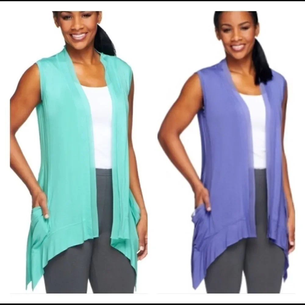LOGO by Lori Goldstein | Tops | Logo By Lori Goldstein Open Vest With ...